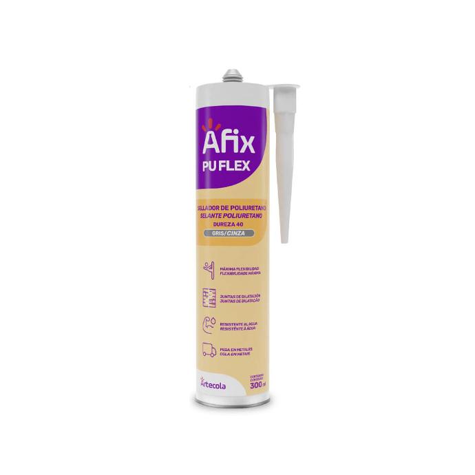 SELLADOR AFIX PU FLEX GRIS X 300ML - Caja de 12 | Artecola SELLADOR AFIX PU FLEX GRIS X 300ML - Caja de 12 | Artecola